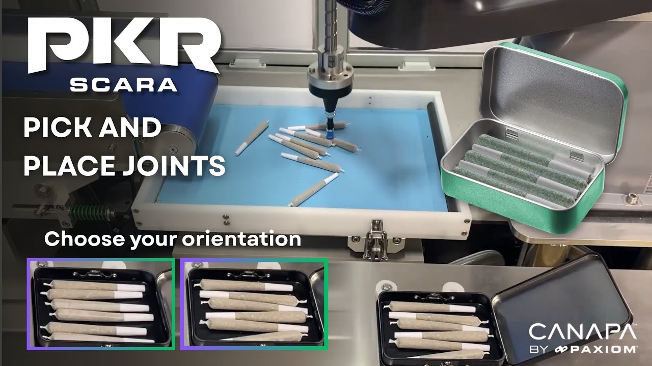 PKR - Scara Robot to pick and place pre-rolls into trays and tubes